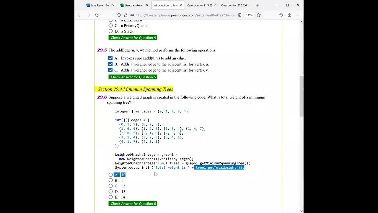 Daniel Liang Java Chapter 29 Multiple Choice Questions - YouTube