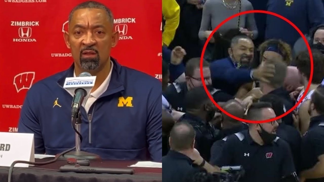 WHAT JUST HAPPENED!!! Juwan Howard THROWS PUNCH!!! Michigan vs ...