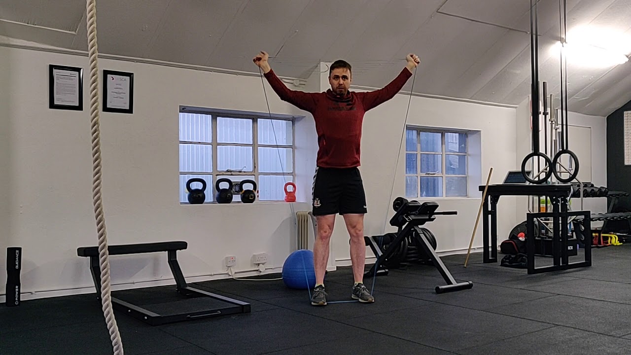 Resistance band snatch press - YouTube