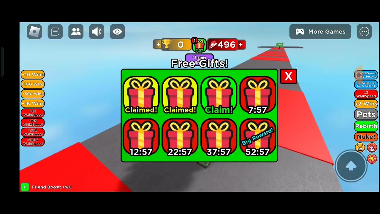 Roblox every second you get +1 walk speed - YouTube