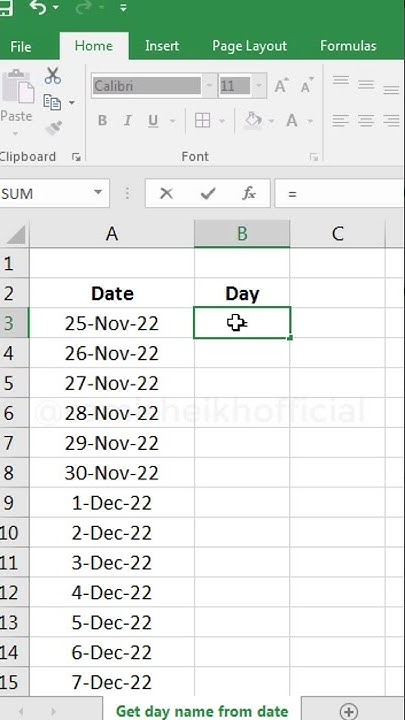 Get Day Name From Date in Excel | How To Extract Day From Date #shorts #exceltips - YouTube
