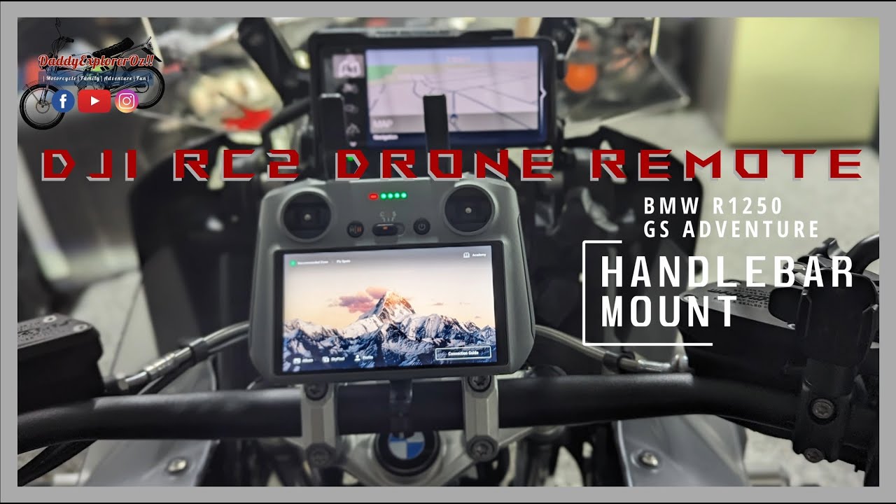 How to securely Mount DJI RC2 Remote to Motorcycle Handlebar- quad lock ...