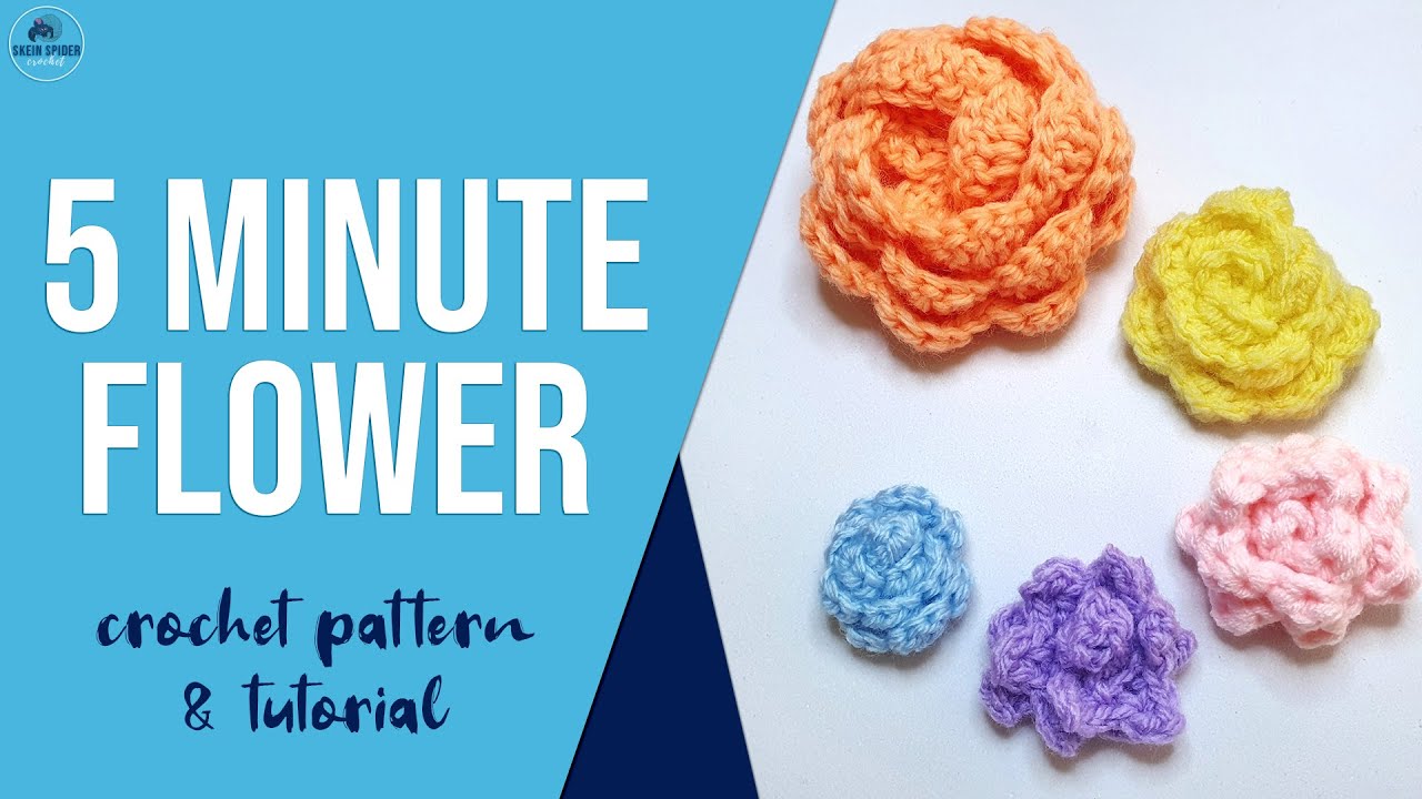 5 Minute Crochet Flower - YouTube