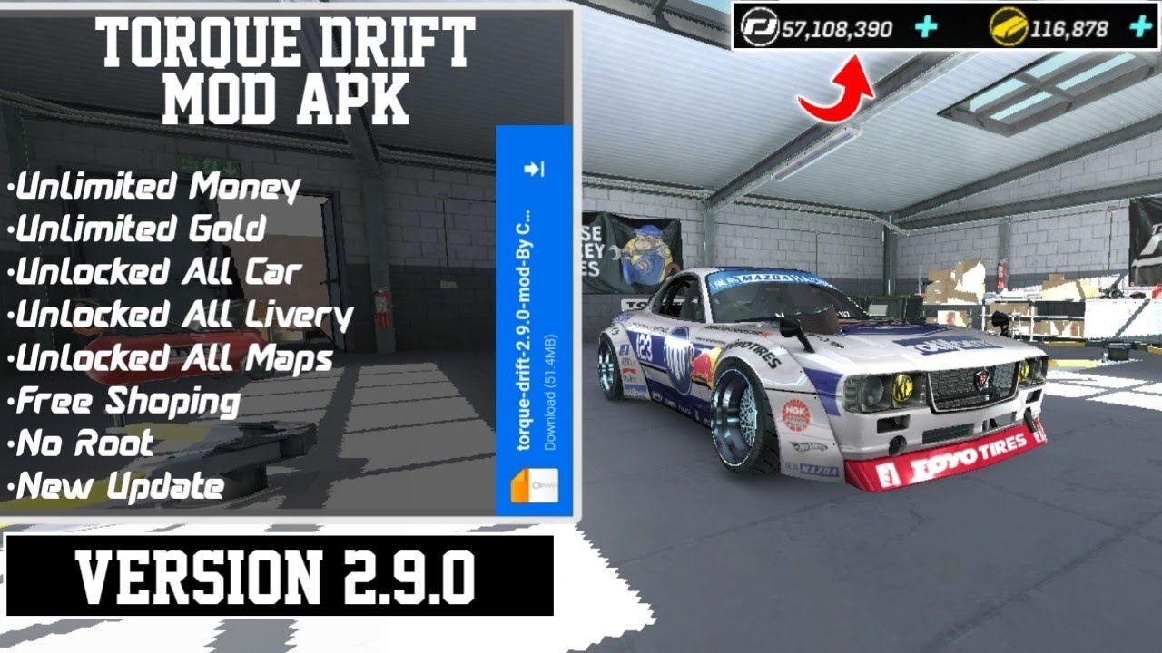 Torque Drift Mod Apk New 2022 V2.9.0 - Unlimited Money & Gold - YouTube