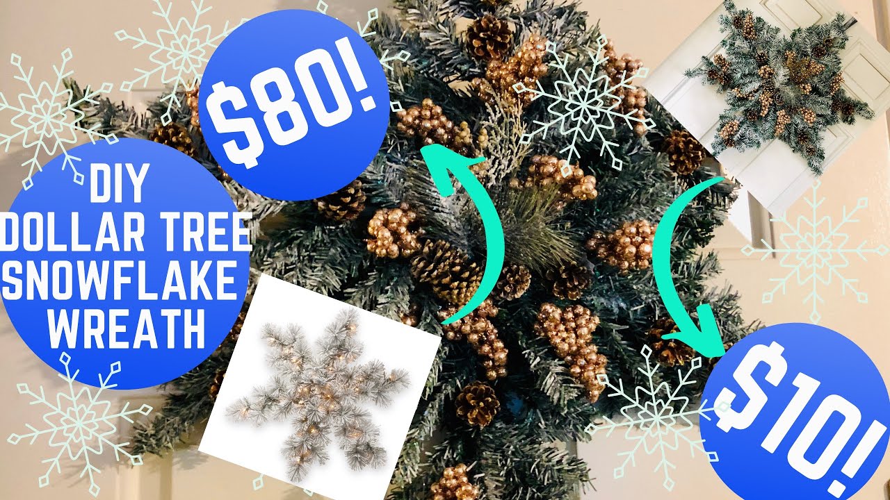 🎄 DOLLAR TREE SNOWFLAKE WREATH DIY | INEXPENSIVE CHRISTMAS DECORATIONS ...