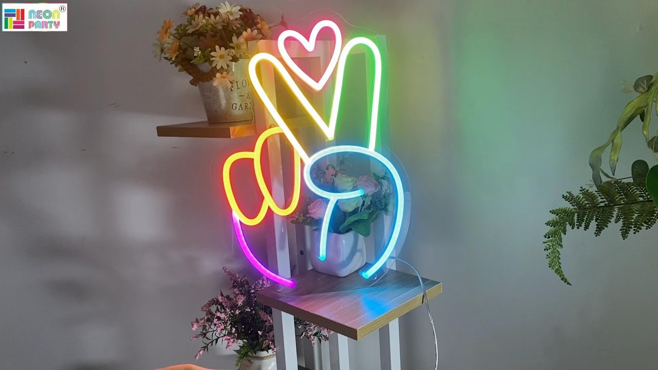 Neonparty®_Colorful peace neon light sign|Peace neon signage for sale ...