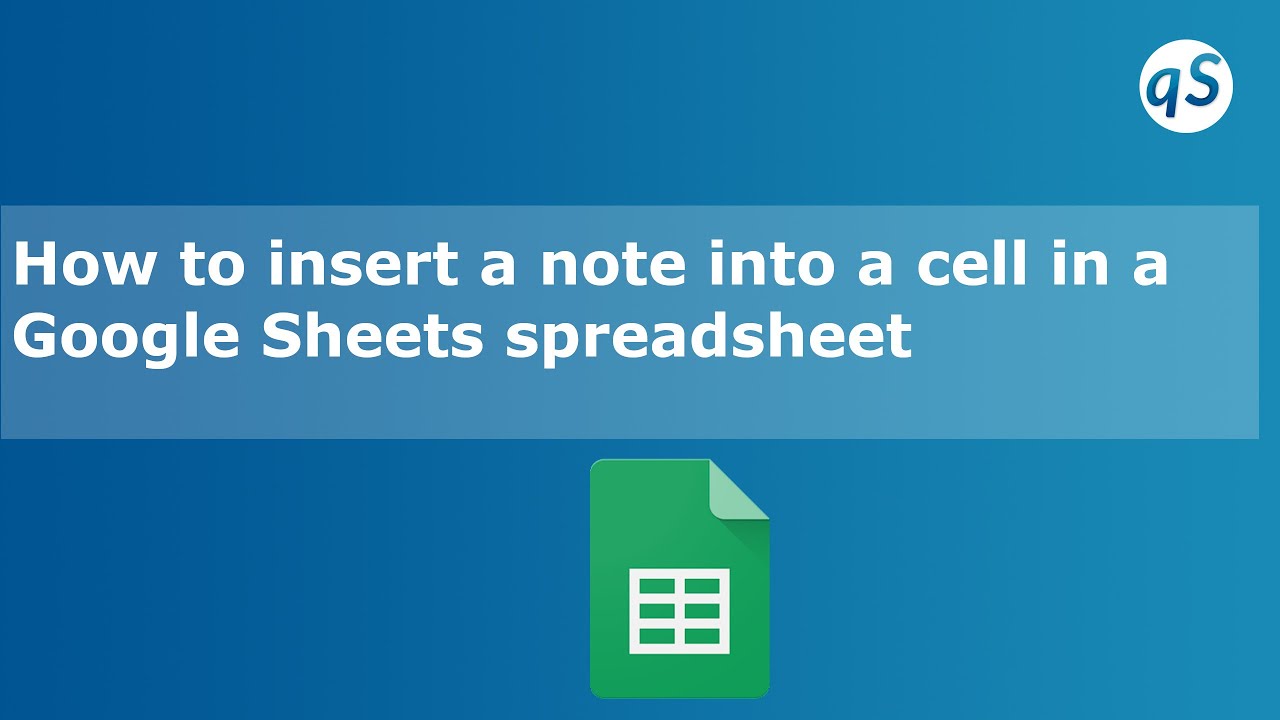 How to insert a note into a cell in a Google Sheets spreadsheet - YouTube