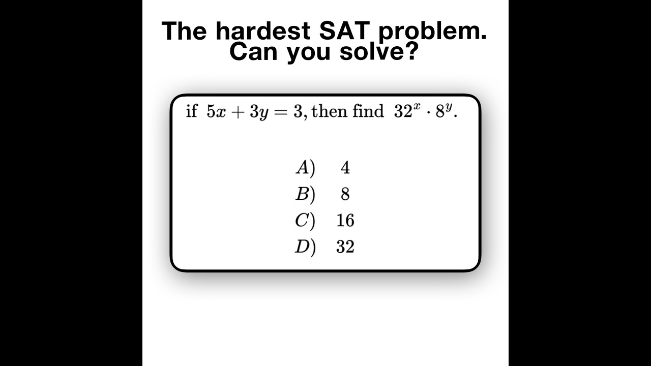 Hardest SAT problem | Algebra | Math | Quick Solution | AI - YouTube