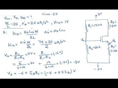 Basic Electronics Class 28: MOSFET numerical problem - YouTube