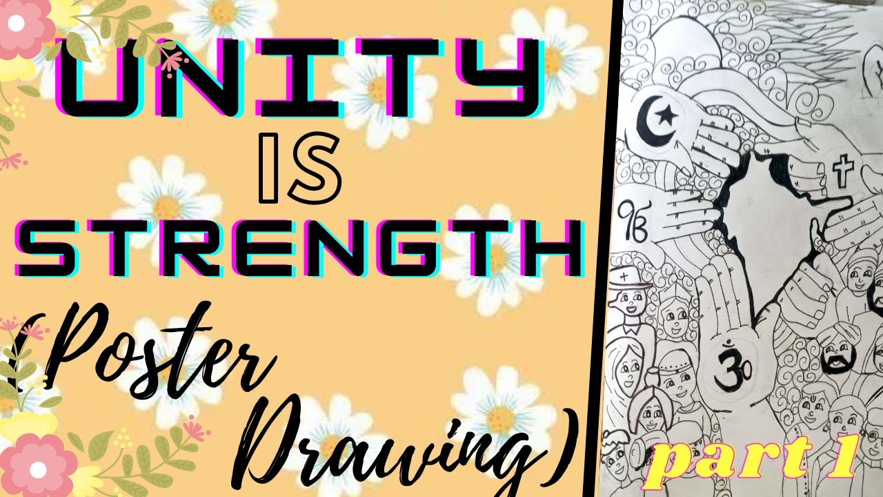 How to make a poster painting (Unity is Strength)| Poster drawing and ...