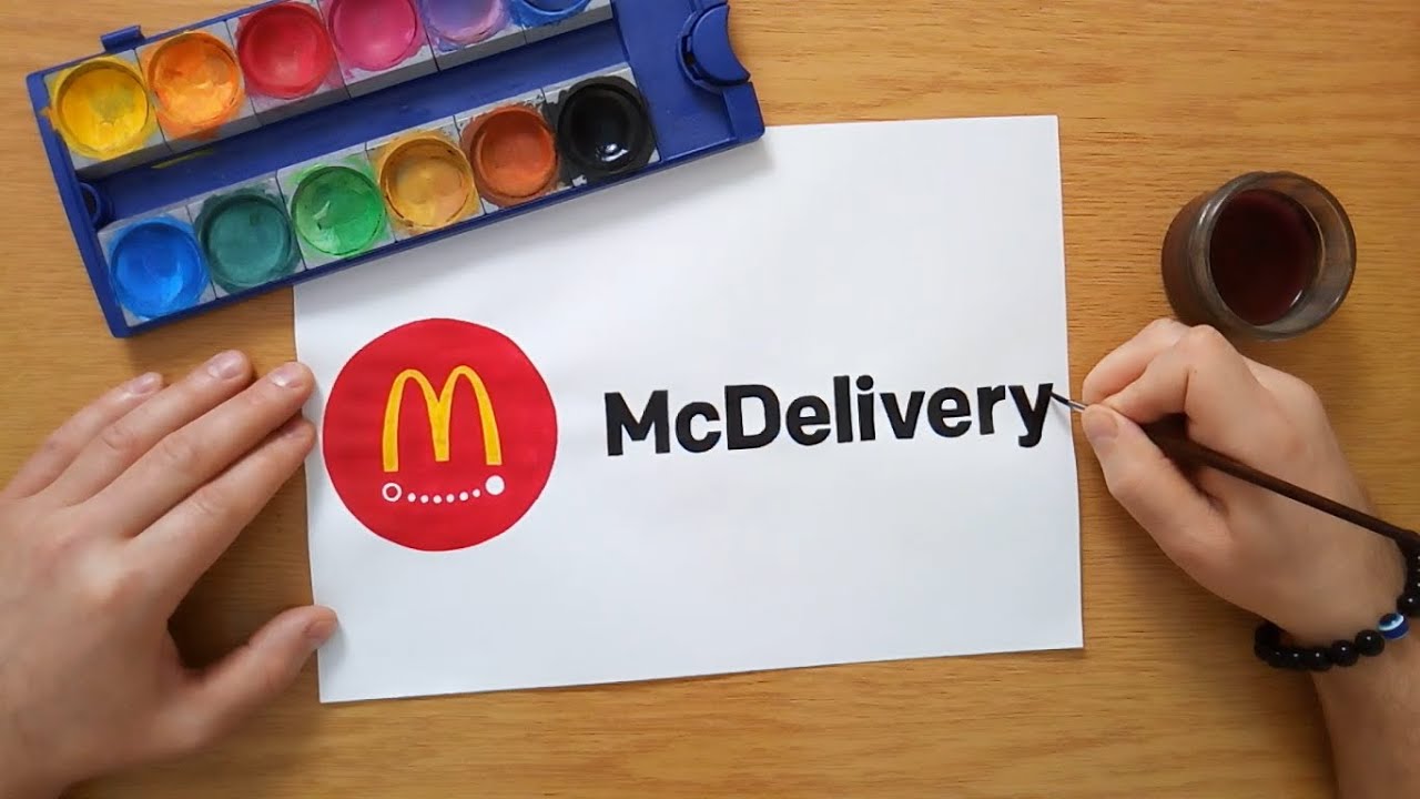 How to draw a McDelivery logo - McDonald's logo - YouTube