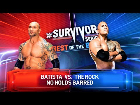 The Rock vs. Batista | No Holds Barred Match | WWE 2K22 | 4K