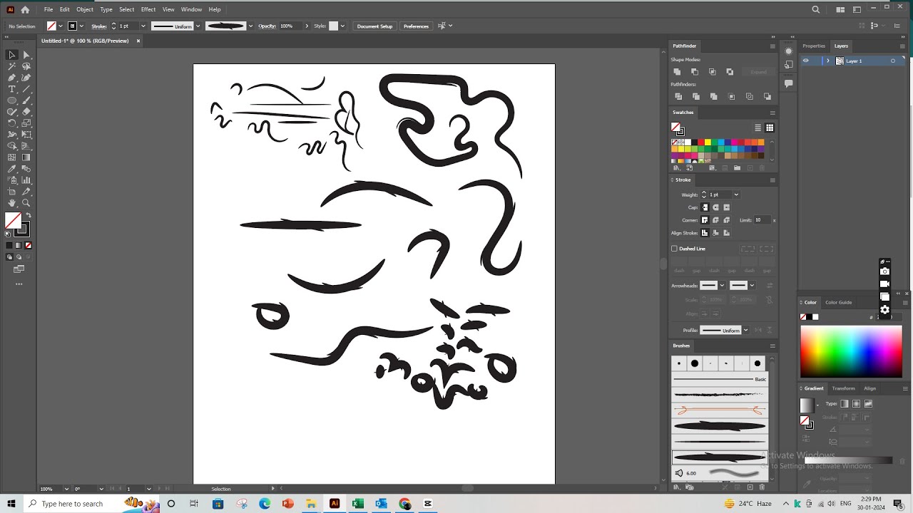 | How To Make A Brush In Illustrator Easy Way 1 - YouTube