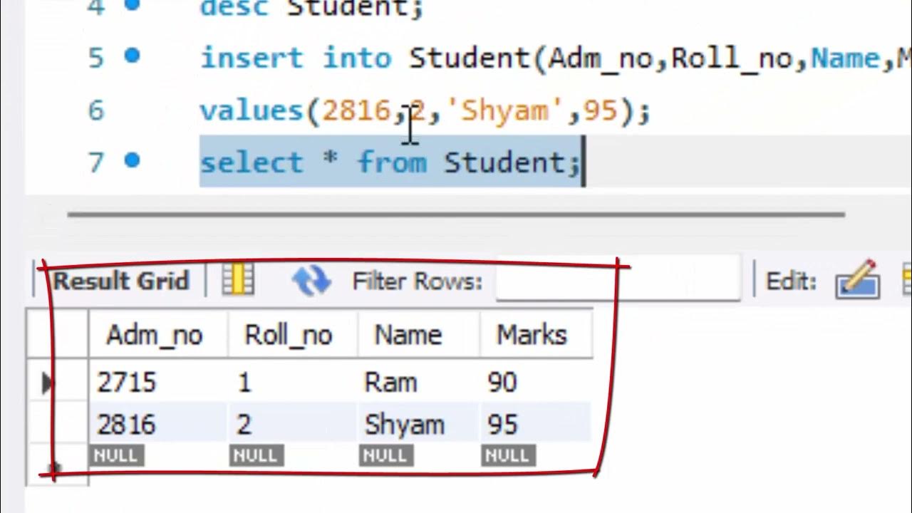How To Write Queries For Creating Tables In Mysql In Hindi And English Computerexcelsolution