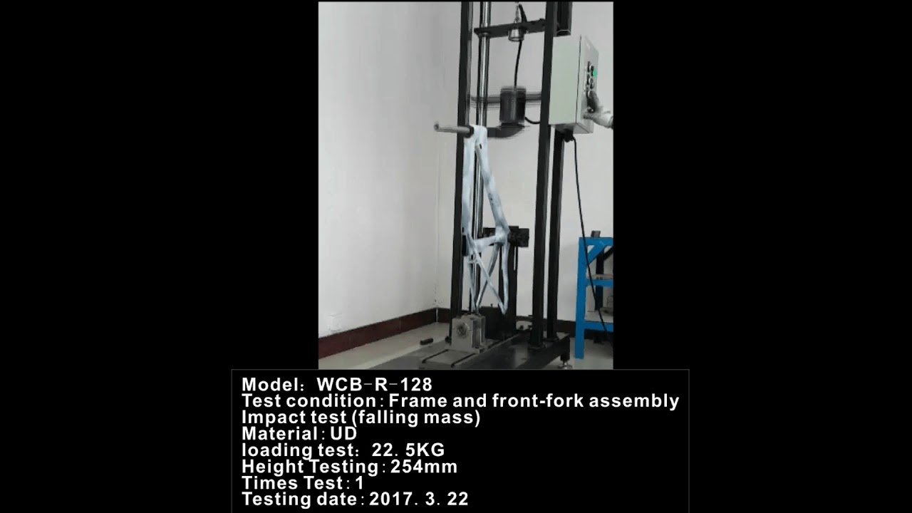 frame and fork assembly impact test(falling mass) 254mm video of ...