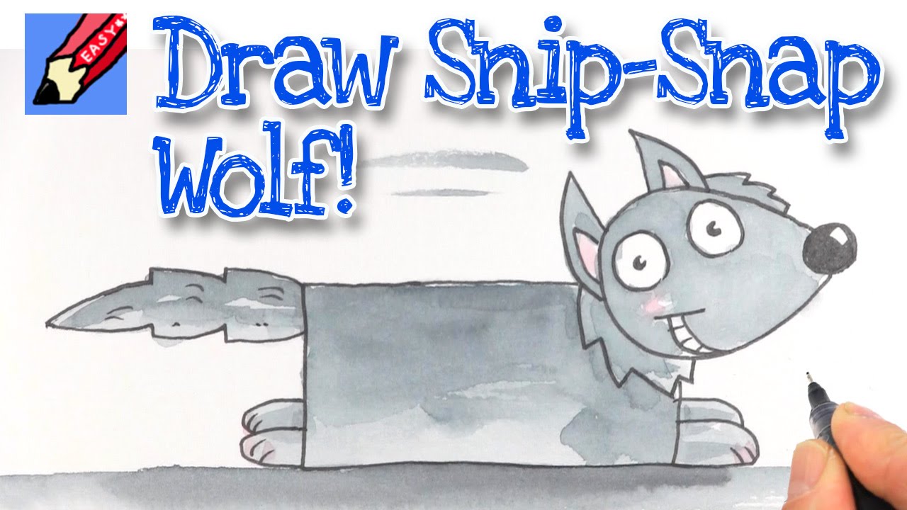How to draw Snip Snap Wolf Real Easy - YouTube