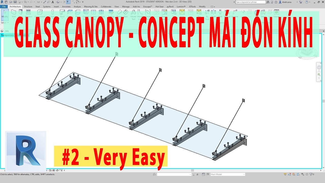 MÁI ĐÓN KÍNH Revit Concept Glass Canopy - Phần 2 - YouTube