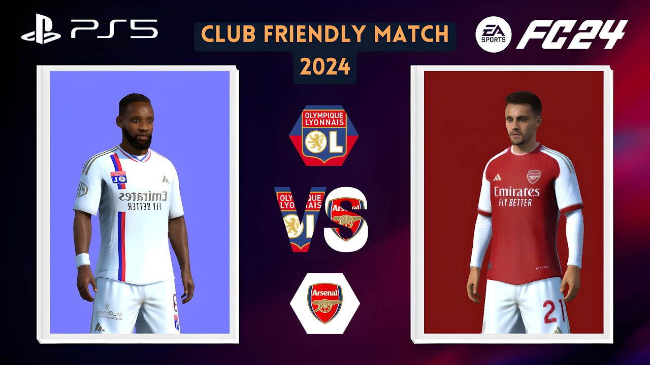 Arsenal vs Lyon | Pre-Season Friendly 2024 | FC 24 Gameplay - YouTube