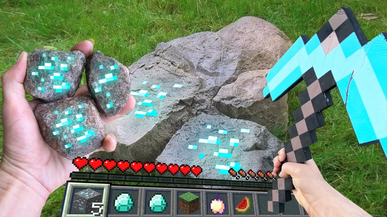 Minecraft in Real Life POV 💎 DIAMOND TREASURES - Realistic Minecraft ...