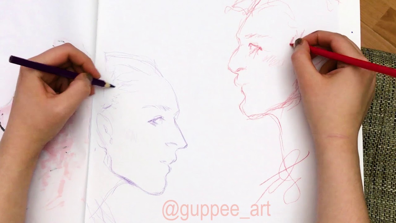 Two handed painting |РИСУЮ ДВУМЯ РУКАМИ ОДНОВРЕМЕННО - YouTube