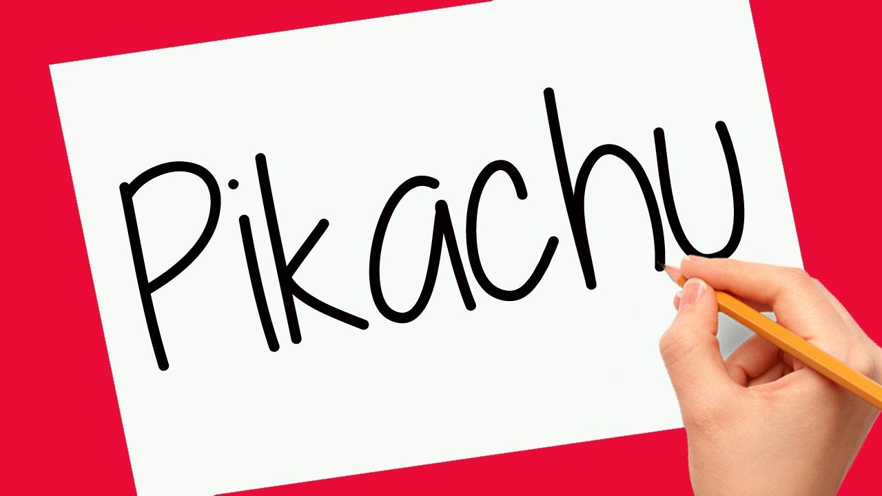 How to turn words " PIKACHU " into a Cartoon - YouTube