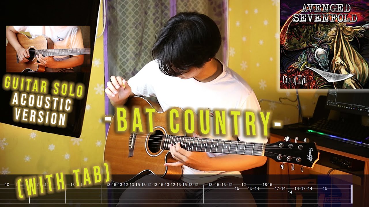 Avenged Sevenfold - Bat Country Guitar Solo + TAB (Acoustic version ...