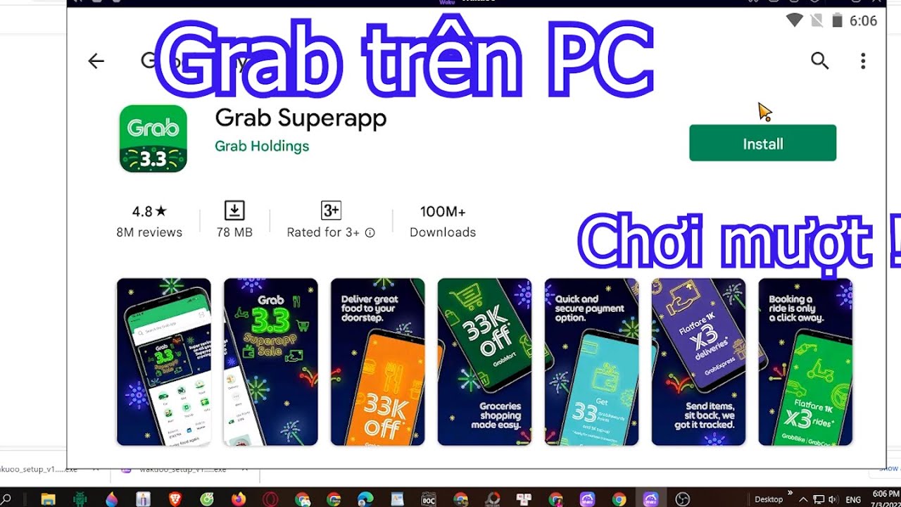 Grab PC - Cách tải & sử dụng mượt trên Máy tính/ Laptop yếu 2024 - YouTube