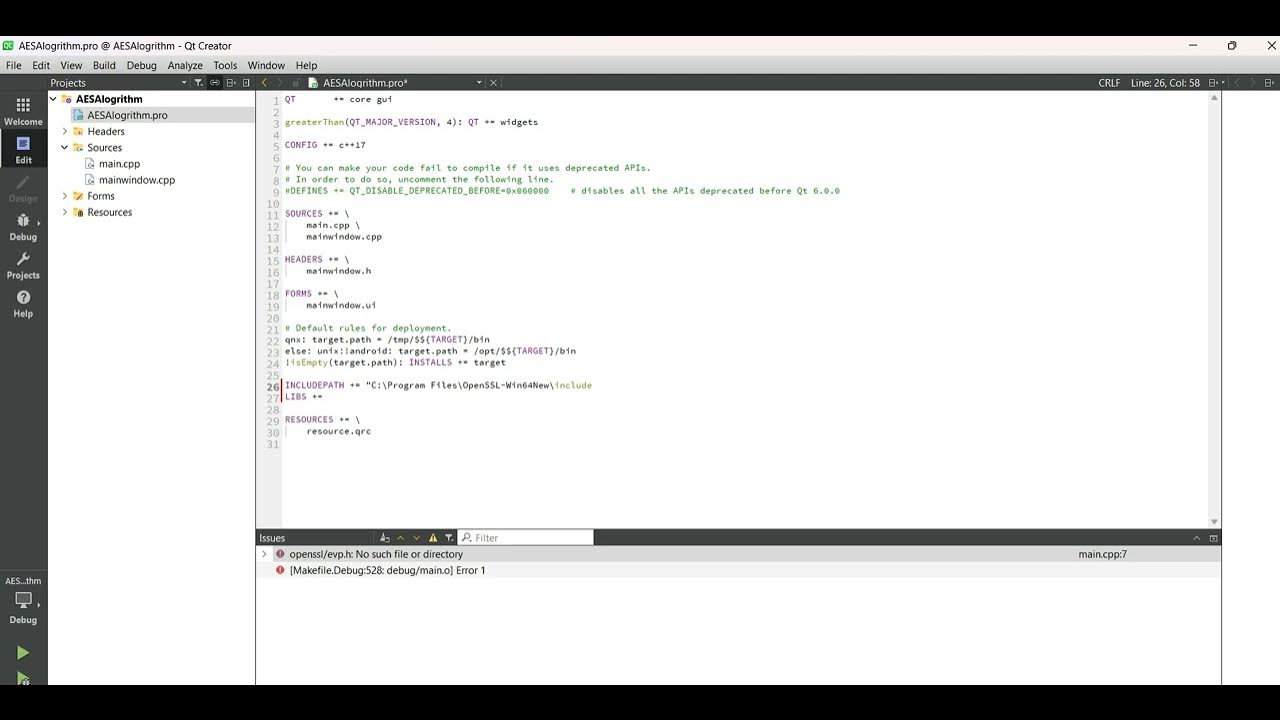 How to include OpenSSL header files and libraries in QT projects | QT Creator | CppBuzz.com ...