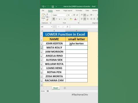 How to Use LOWER Function in Excel #excel #shorts - YouTube