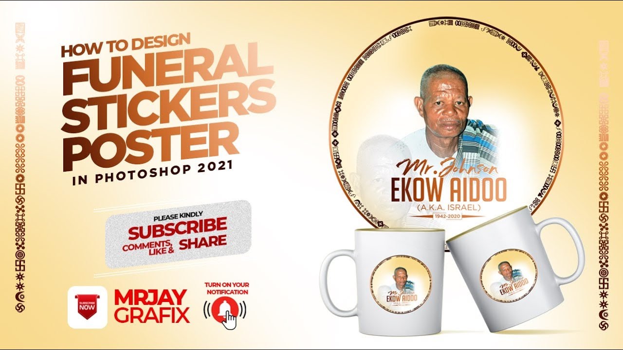 How to design Funeral Stickers Poster// MOCKUP PLACING - YouTube