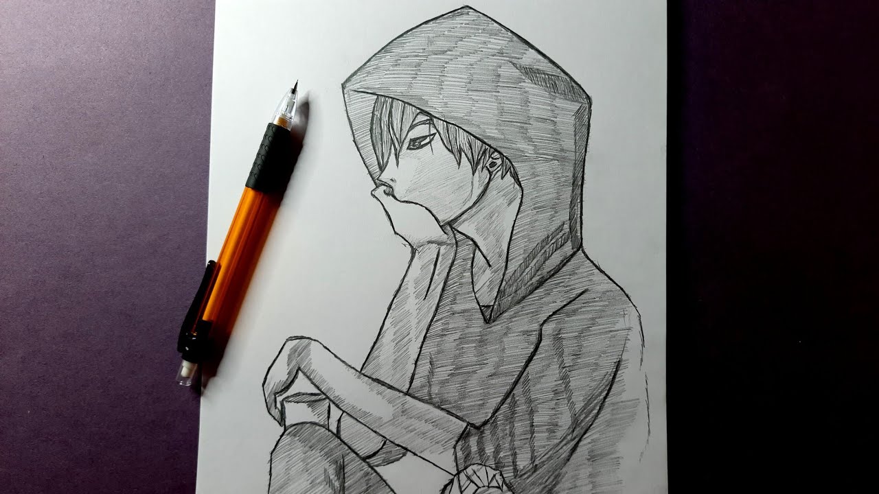 Drawing a broken 💔 anime boy in Timelapse #shorts - YouTube