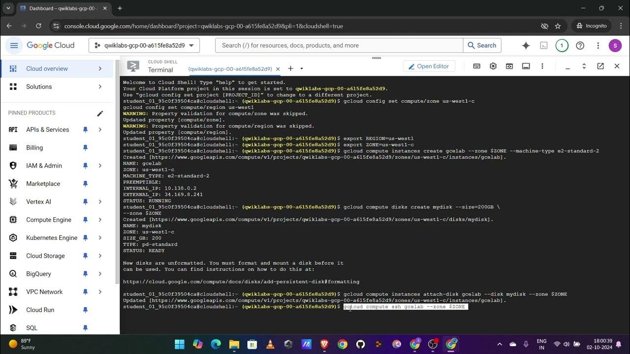 Creating a Persistent Disk - Complete Solution || The Basics of Google Cloud Compute - YouTube