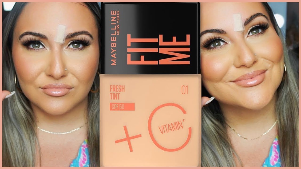 *NEW* Maybelline Fit Me FRESH TINT SPF 50 + VITAMIN C Foundation REVIEW ...
