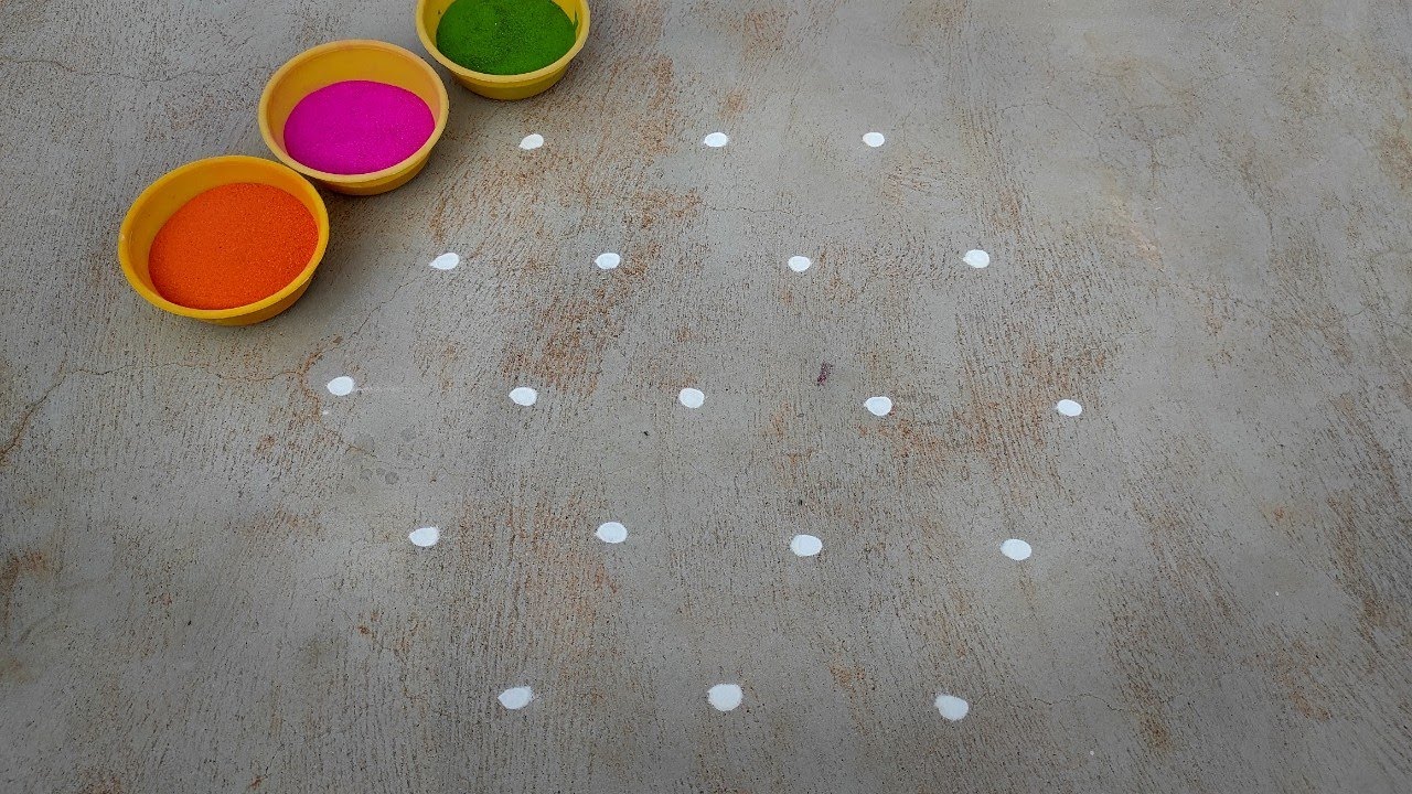Thaipoosam special eaey simple beautiful star xv colour kolam🌹 ...
