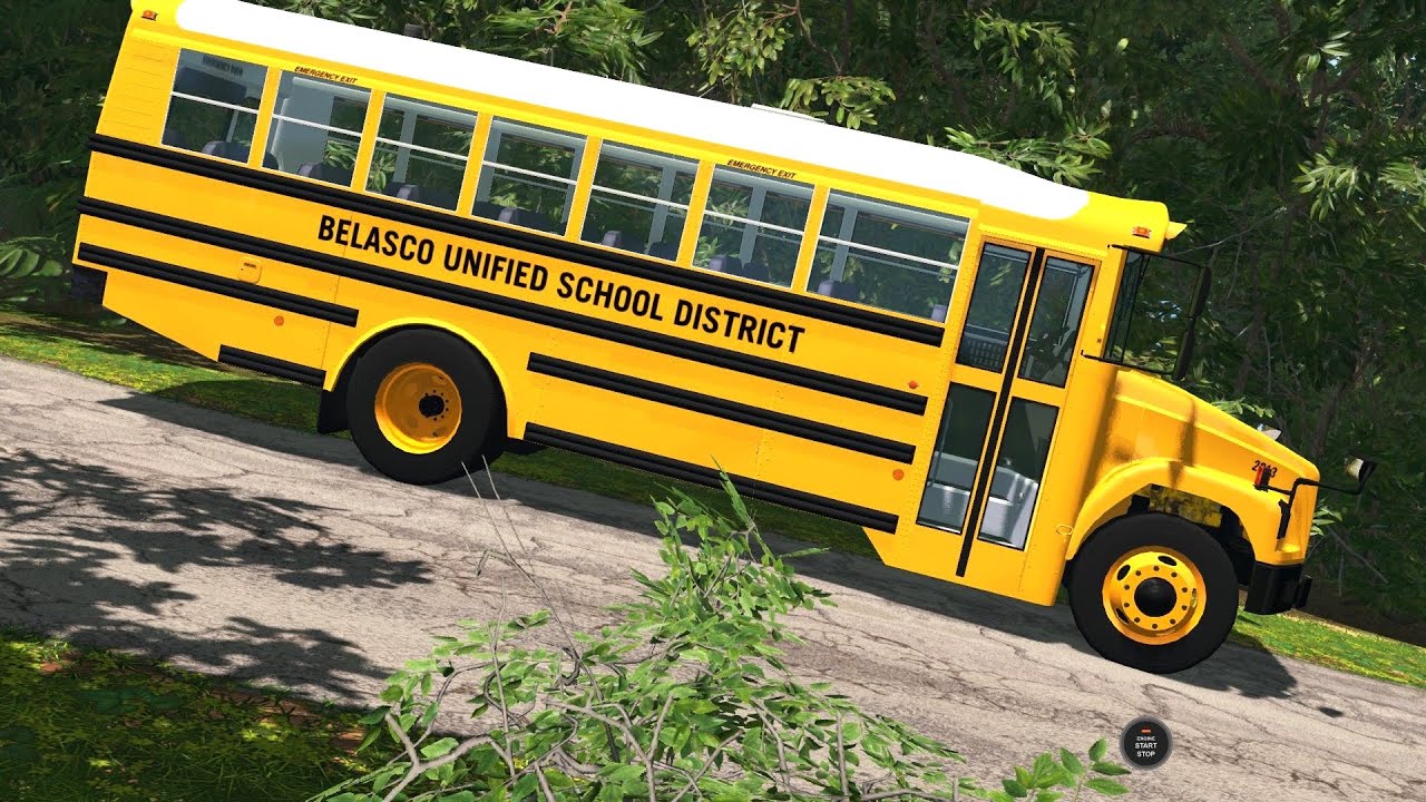 BeamNG Drive - Short School Bus on the Jungle Rock Island Part 1 - YouTube