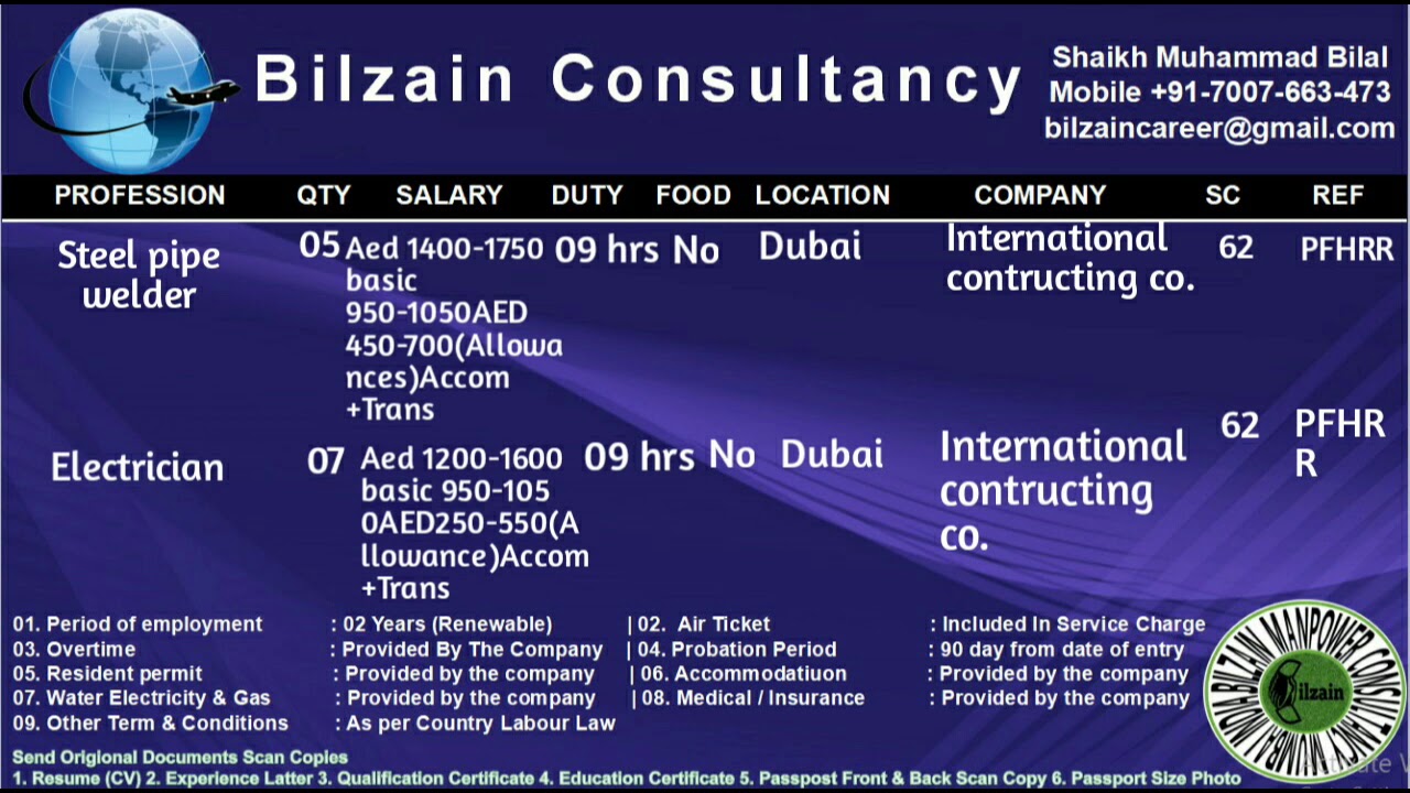 Steel pipe welder,Electrcian Jobs In Dubai - YouTube