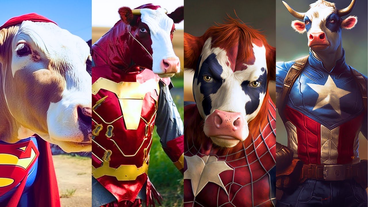 Top 25 Superheroes but Cows 💥 All Characters. DC & Marvel - YouTube