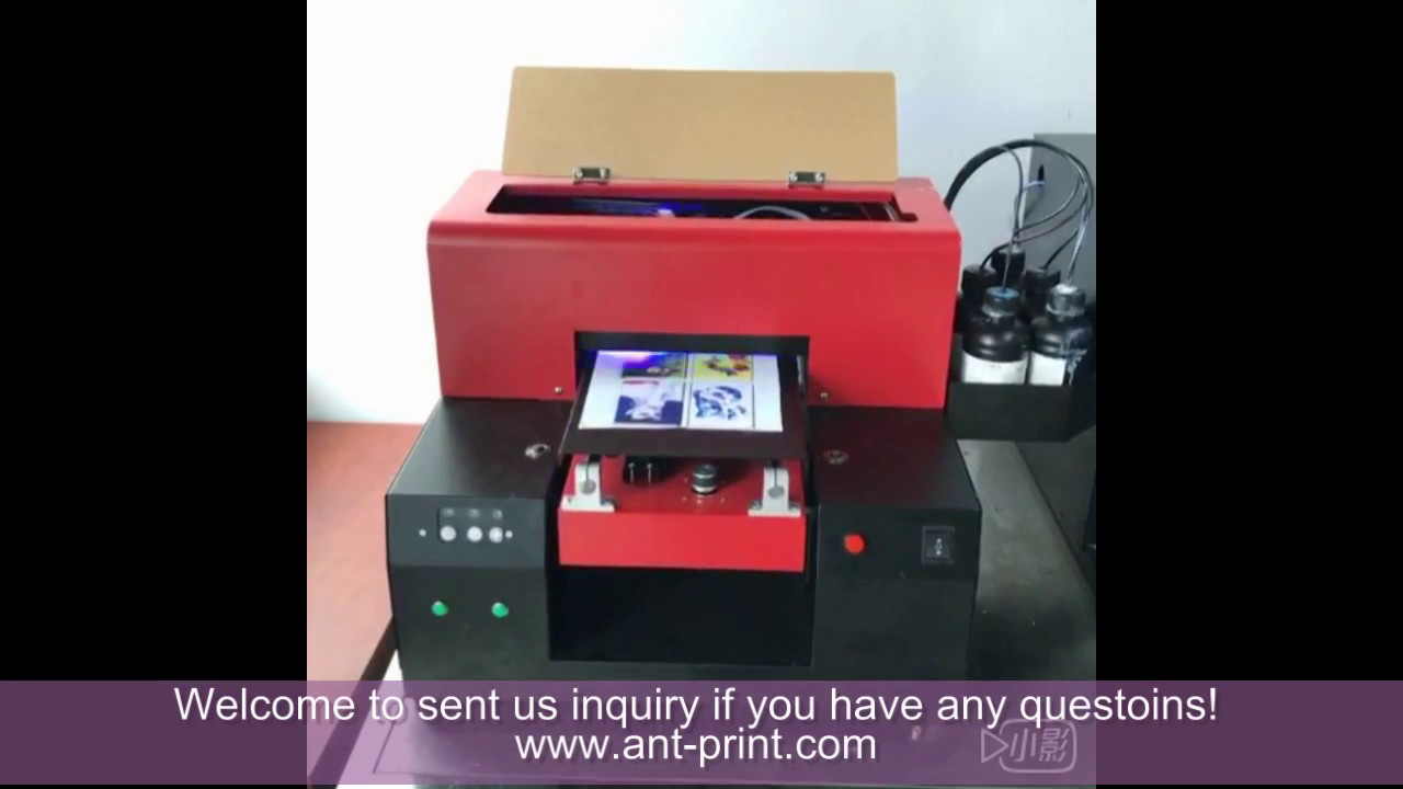Digital Small A4 size flatbed UV printer for cards - YouTube