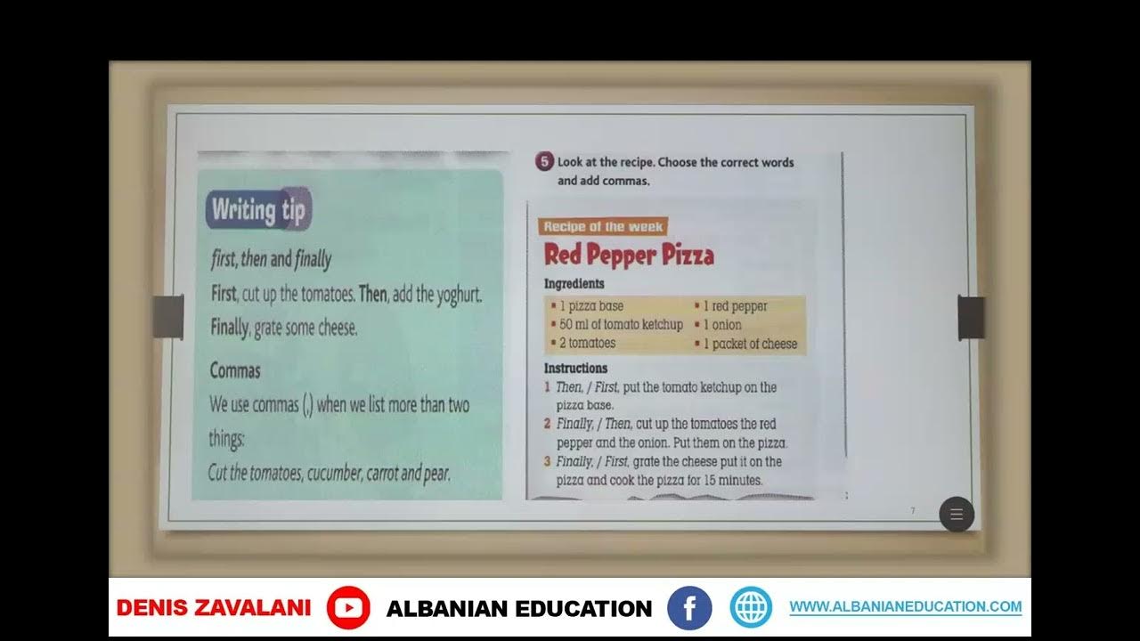 6 03 014 Java e shtatë Gjuhë angleze Unit 2C Writing a recipe - YouTube