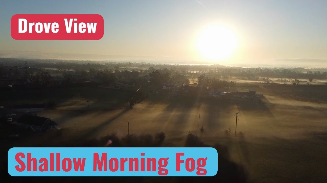 Drone footage of Shallow fog at Sunrise. - YouTube