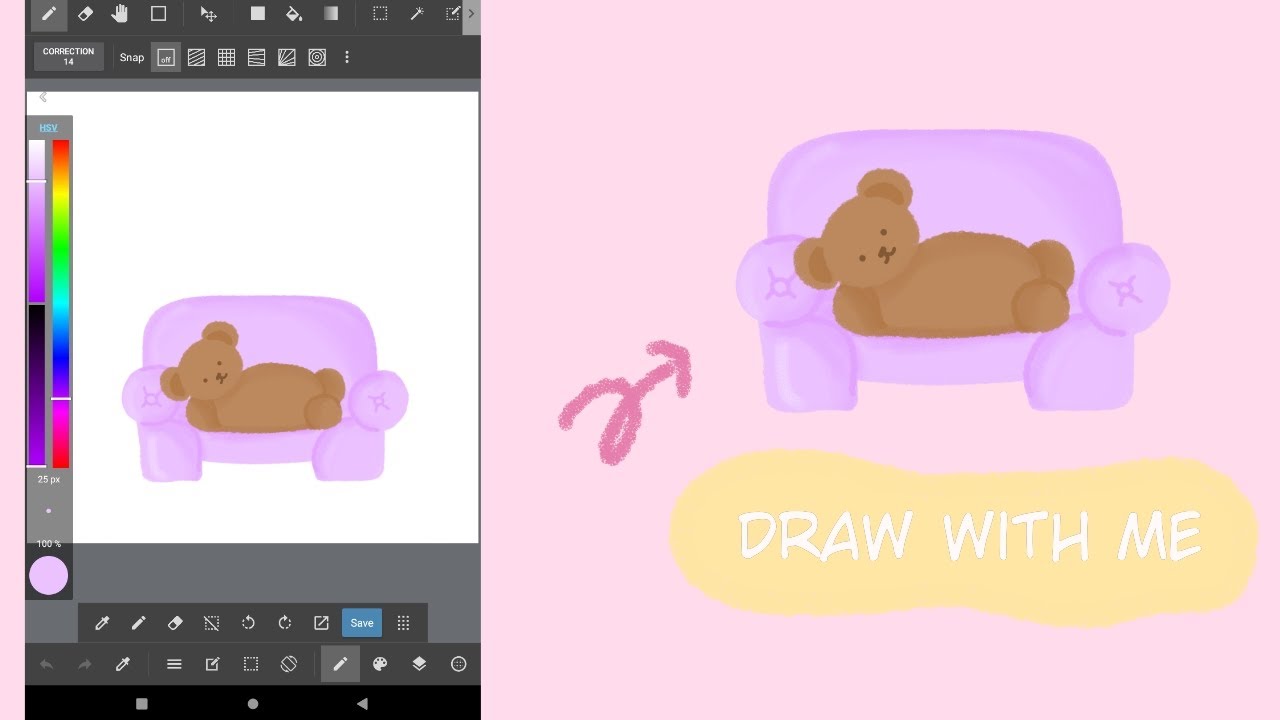 Draw with me | simple drawing lazy bear 🐻 - YouTube