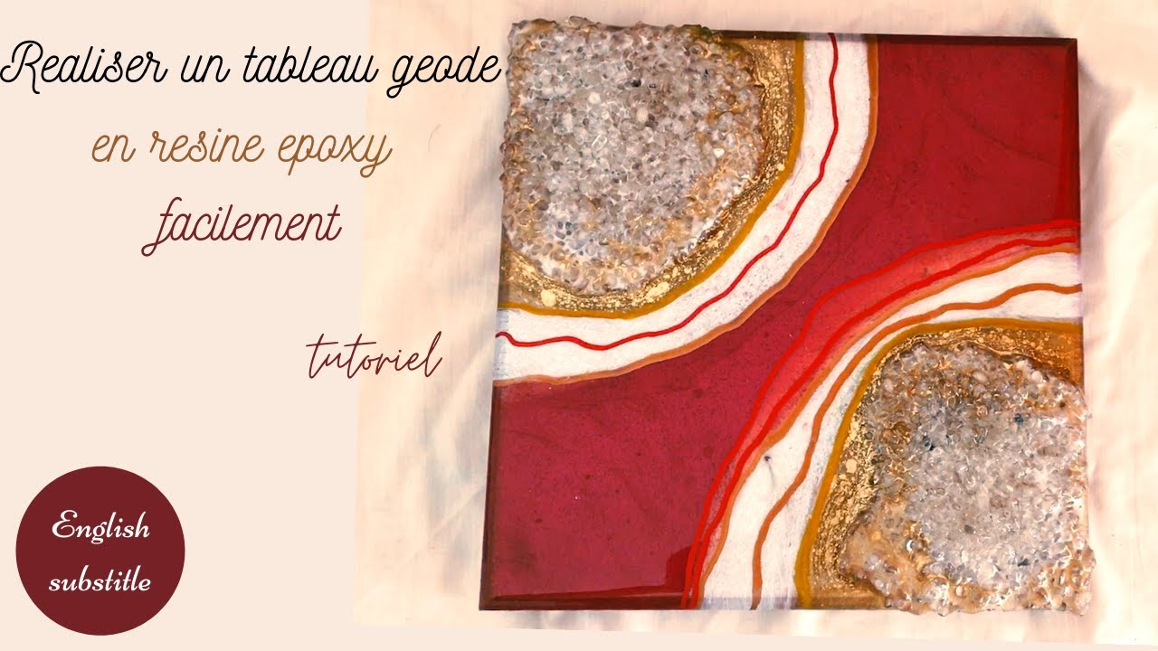 resine art tutoriel comment realiser un tableau geode - YouTube