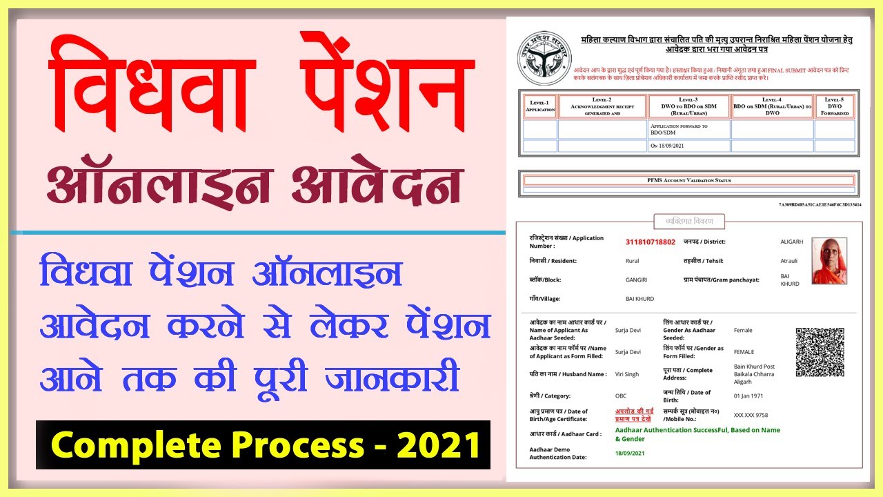 विधवा पेंशन ऑनलाइन आवेदन की पूरी जानकारी | Vidhwa Pension Form Apply ...