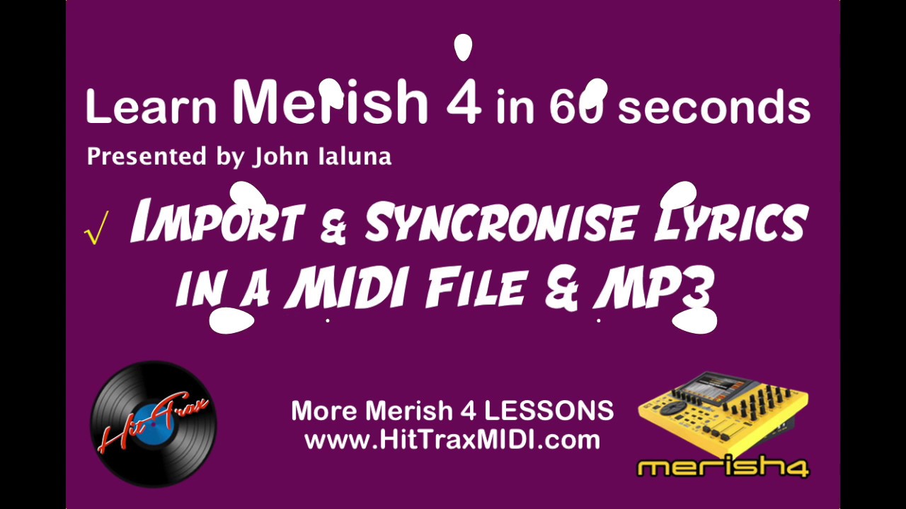 MERISH 4 - Import & Synchronise Lyrics in MIDI and MP3 Backing Tracks ...