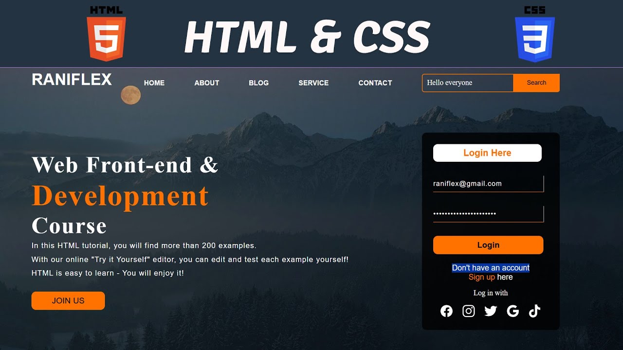 How To Create a Website using HTML and CSS | Step by Step Tutorial ...