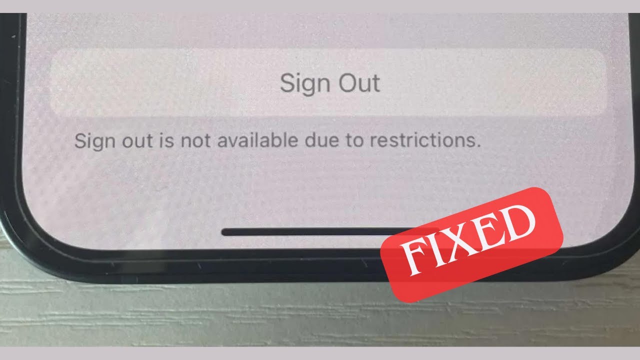 How to fix sign out is not available due to restrictions ios 17 | 2024 - YouTube