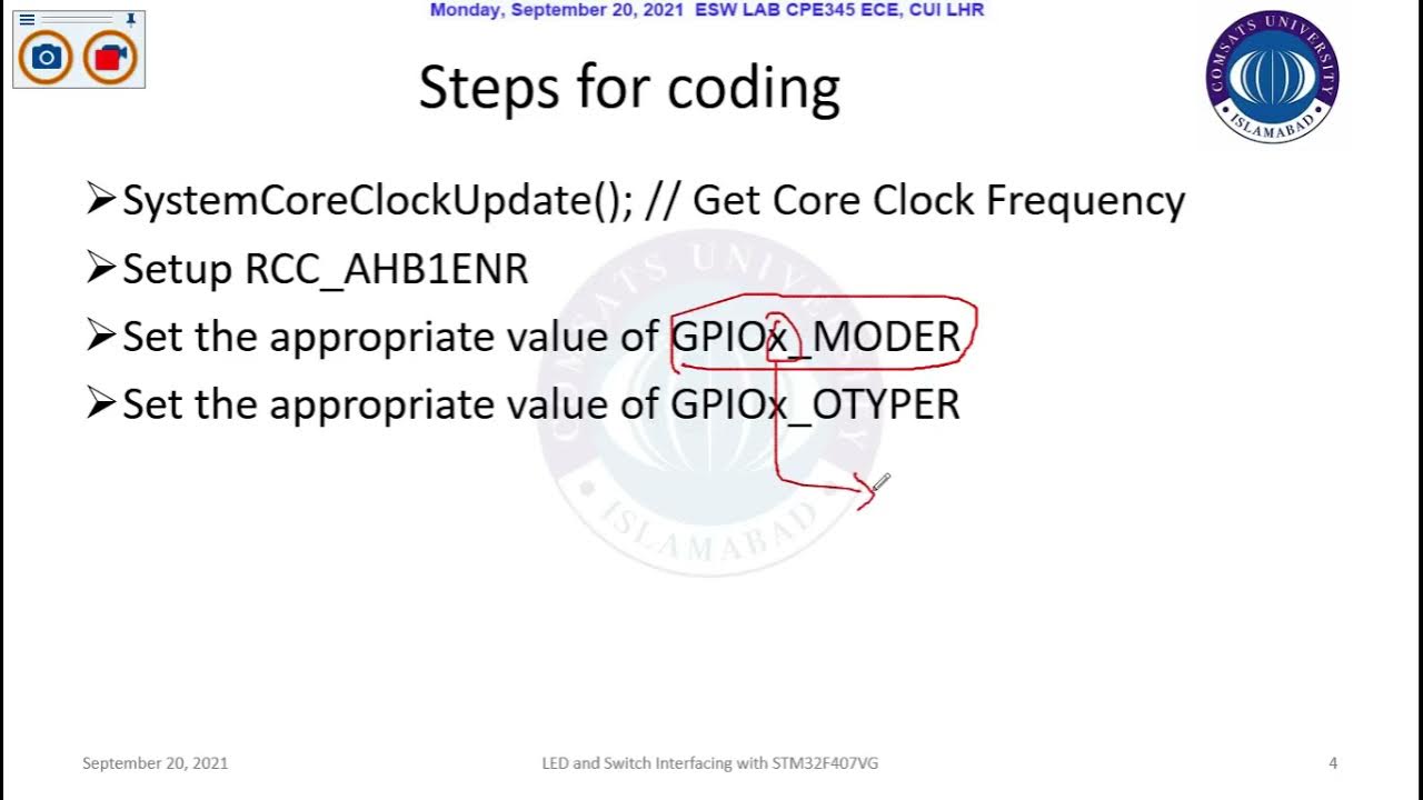 Interfacing of LED and Switch with STM32F407VG Part 1 [Steps for coding ...