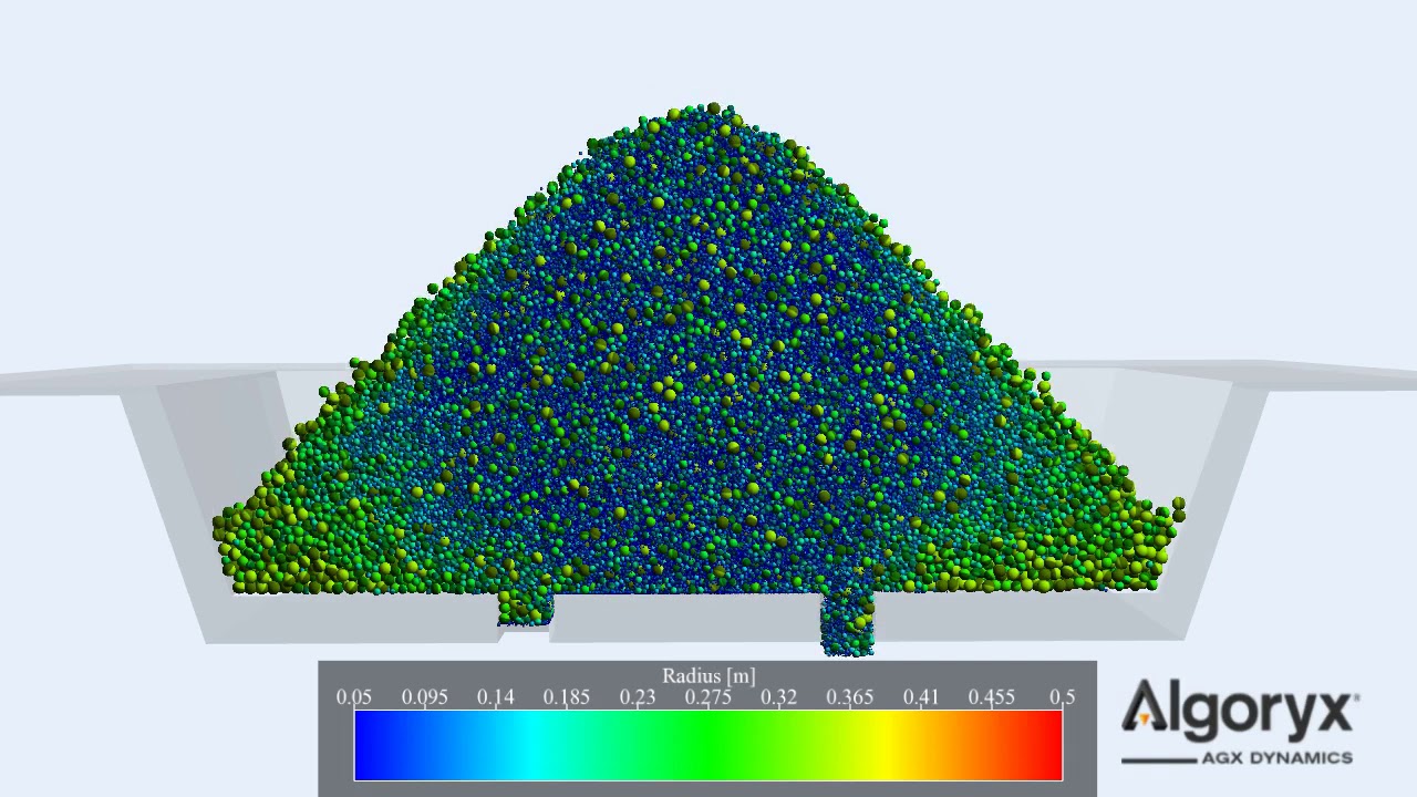 Pile discharge with size segregation [size] - YouTube
