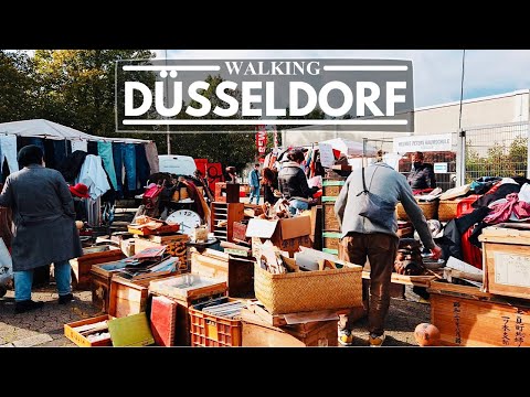 Germany 4K Walking Tour - Düsseldorf: Vintage Flea Market Radschlägermarkt
