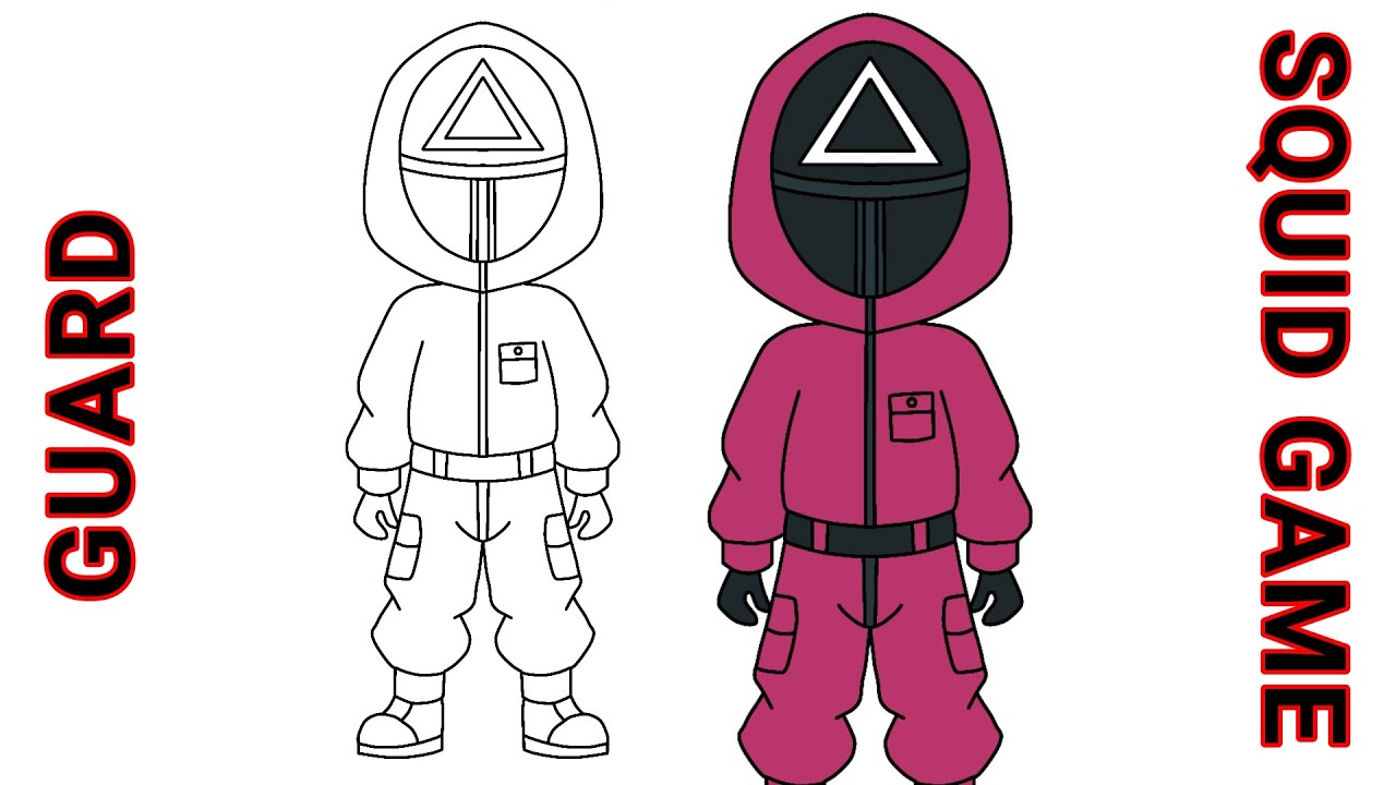 How to draw Guard from Squid Game | Easy drawing tutorial - YouTube